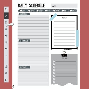 Remarkable | Daily Schedule Template - Etsy