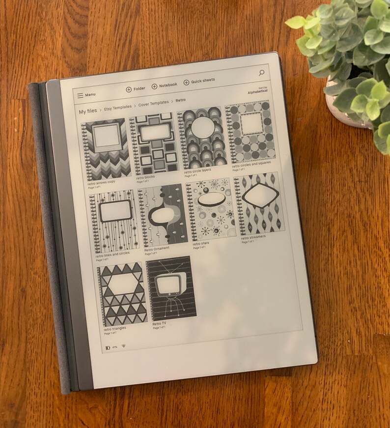 Remarkable 1 & 2 | Notebook Cover Templates - RETRO Bundle for Your ...