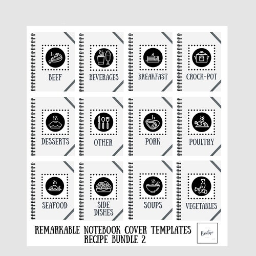 Remarkable 1 & 2 Notebook Cover Templates RETRO Bundle for | Etsy