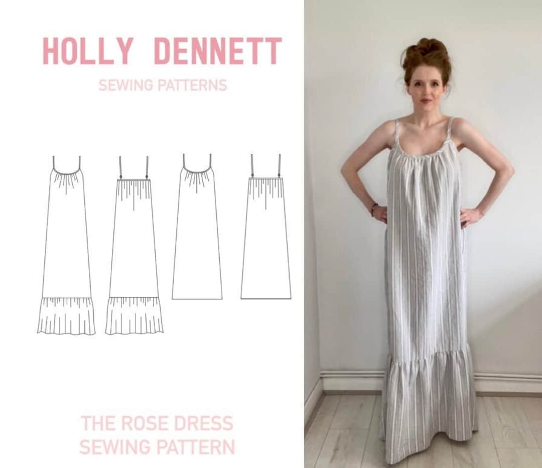 The Rose Dress Sewing Pattern PDF - Etsy UK