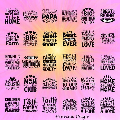 Family SVG Bundle Family Silhouette Family Cut File Family - Etsy