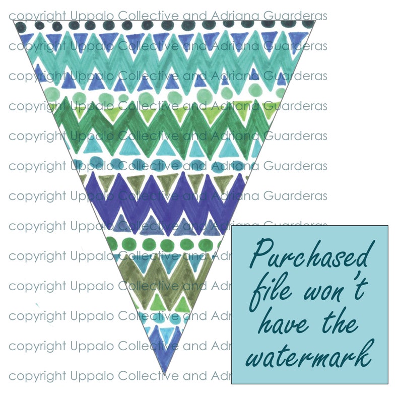 Printable Bunting Digital Download Blue Design Digital - Etsy