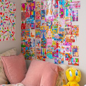 Kidcore Aesthetic Wall Collage Kit, Indie Room Decor, Y2k Wall Decor ...
