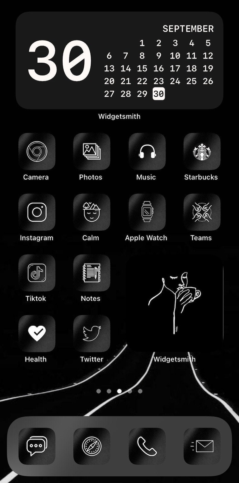 Black Iphone Ios 14 App Icons Pack Ios14 Homescreen Icon | Etsy