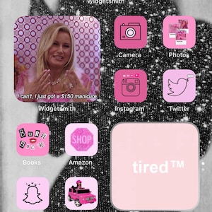 Boujee Pink Aesthetic iPhone Ios 14 App Icons, iPhone Home Screen ...