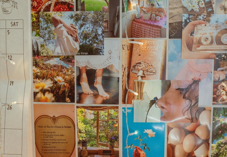 Cottagecore Aesthetic Wall Collage Kit Cottage Core Wall Etsy