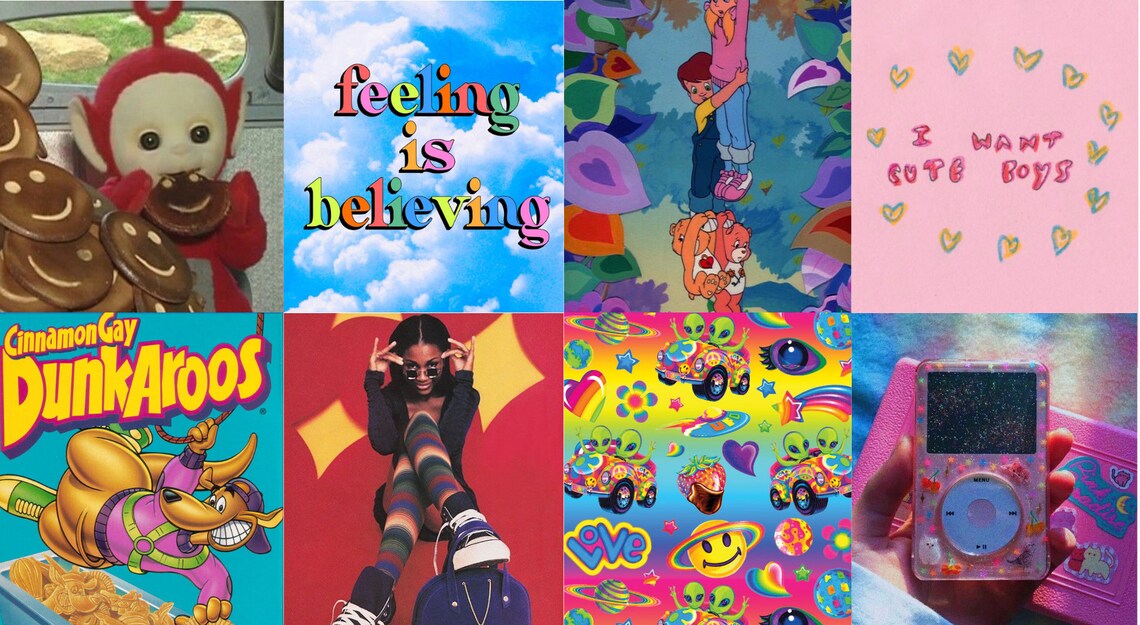 Kidcore Aesthetic Wall Collage Kit Indie Room Decor Y2k Wall - Etsy España