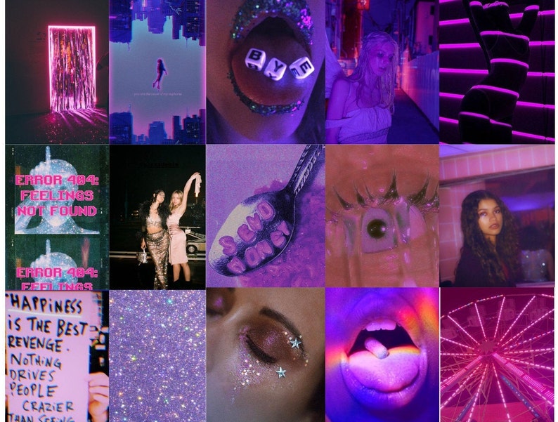 Euphoria Aesthetic Wall Collage Kit Purple Room Decor Etsy