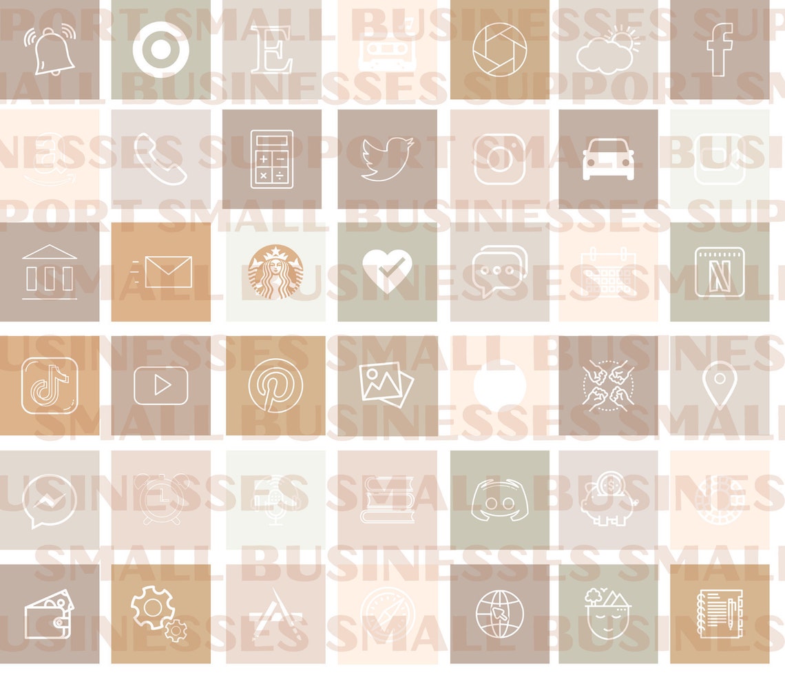 Neutral Ios 14 App Icons Minimalist Aesthetic Iphone Home - Etsy