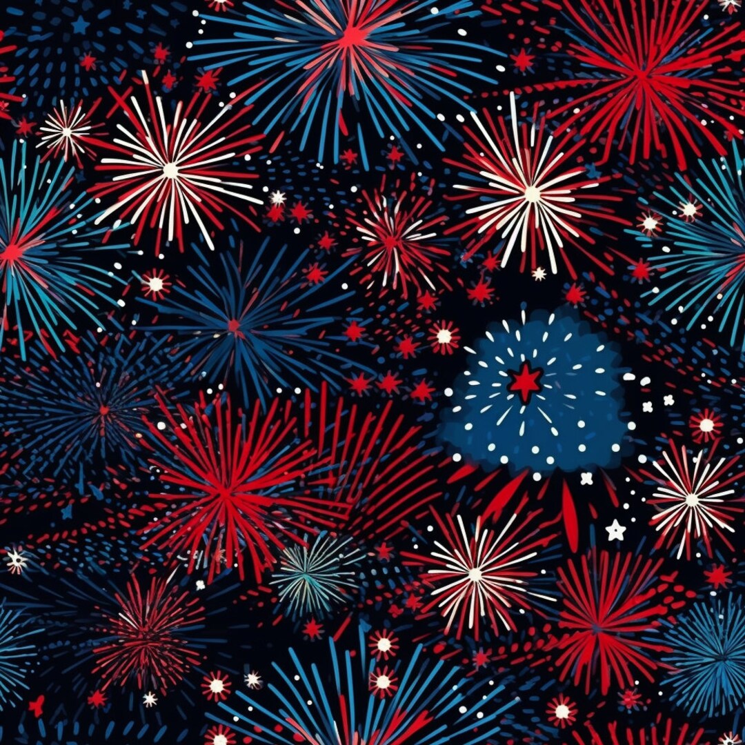 Sparkling Skies: Digital Download of Vivid Fireworks Seamless ...