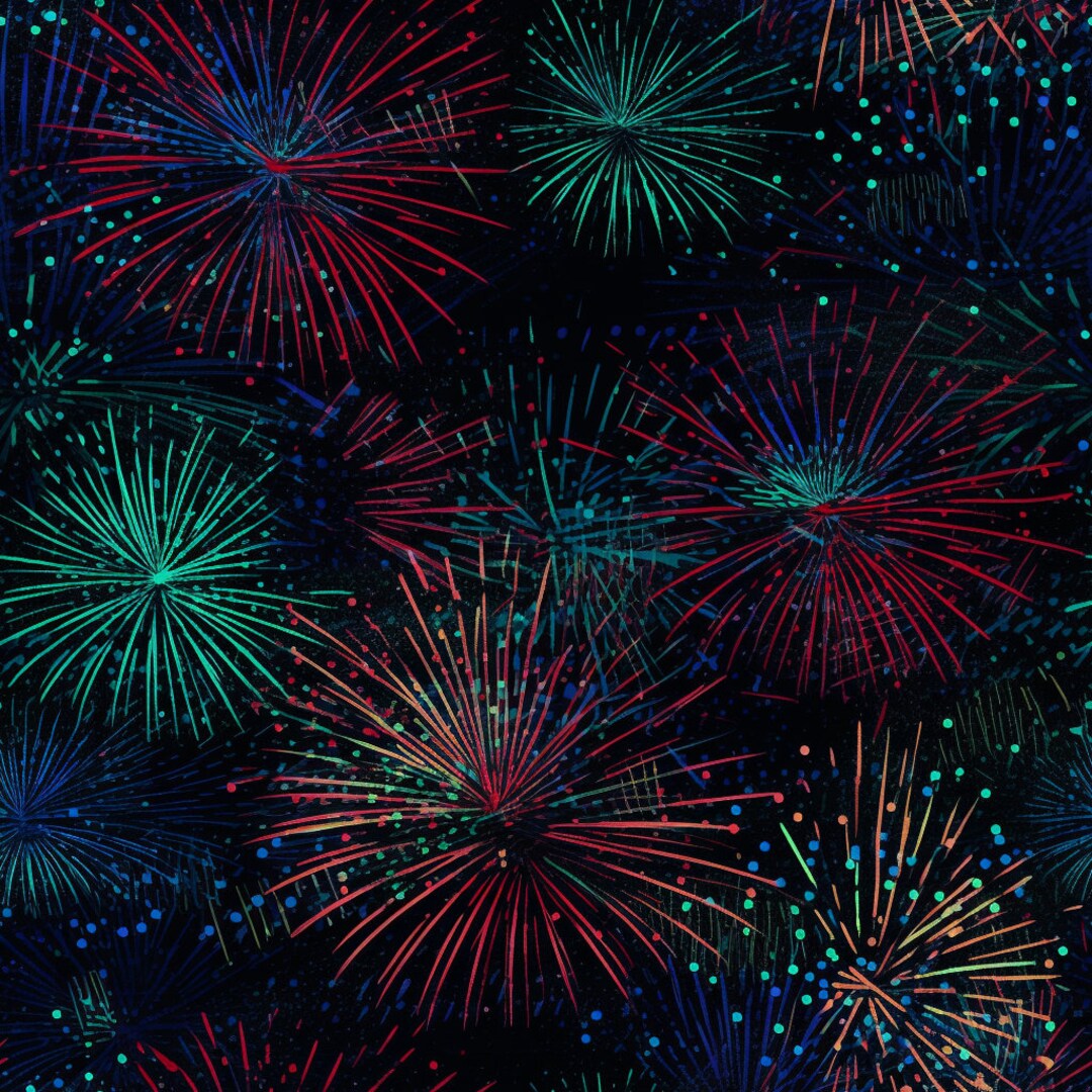 Sparkling Skies: Digital Download of Vivid Fireworks Seamless ...
