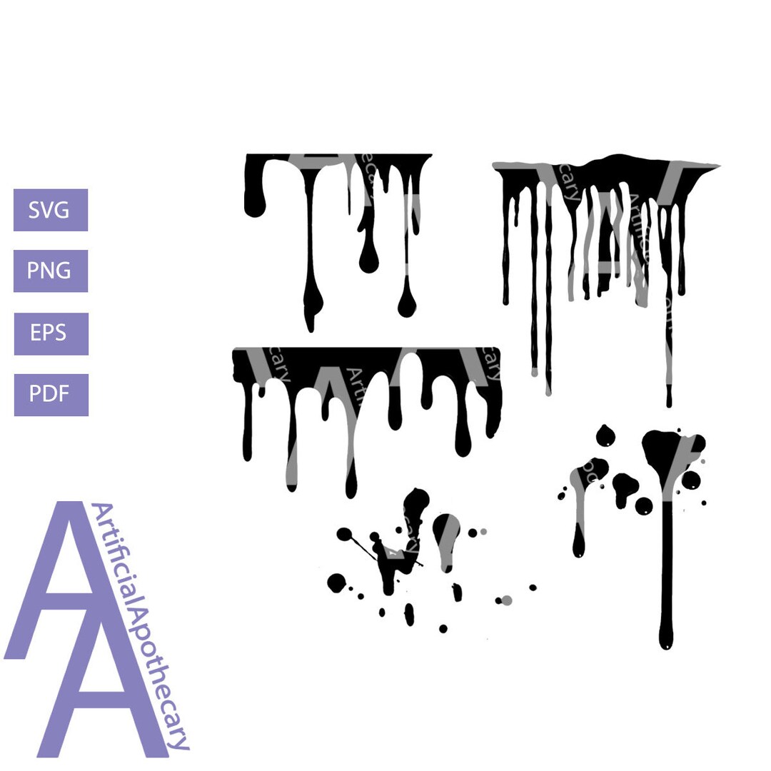 Digital File - Dripping Svg, Blood, Blood Spatter, Dripping Borders Cut ...