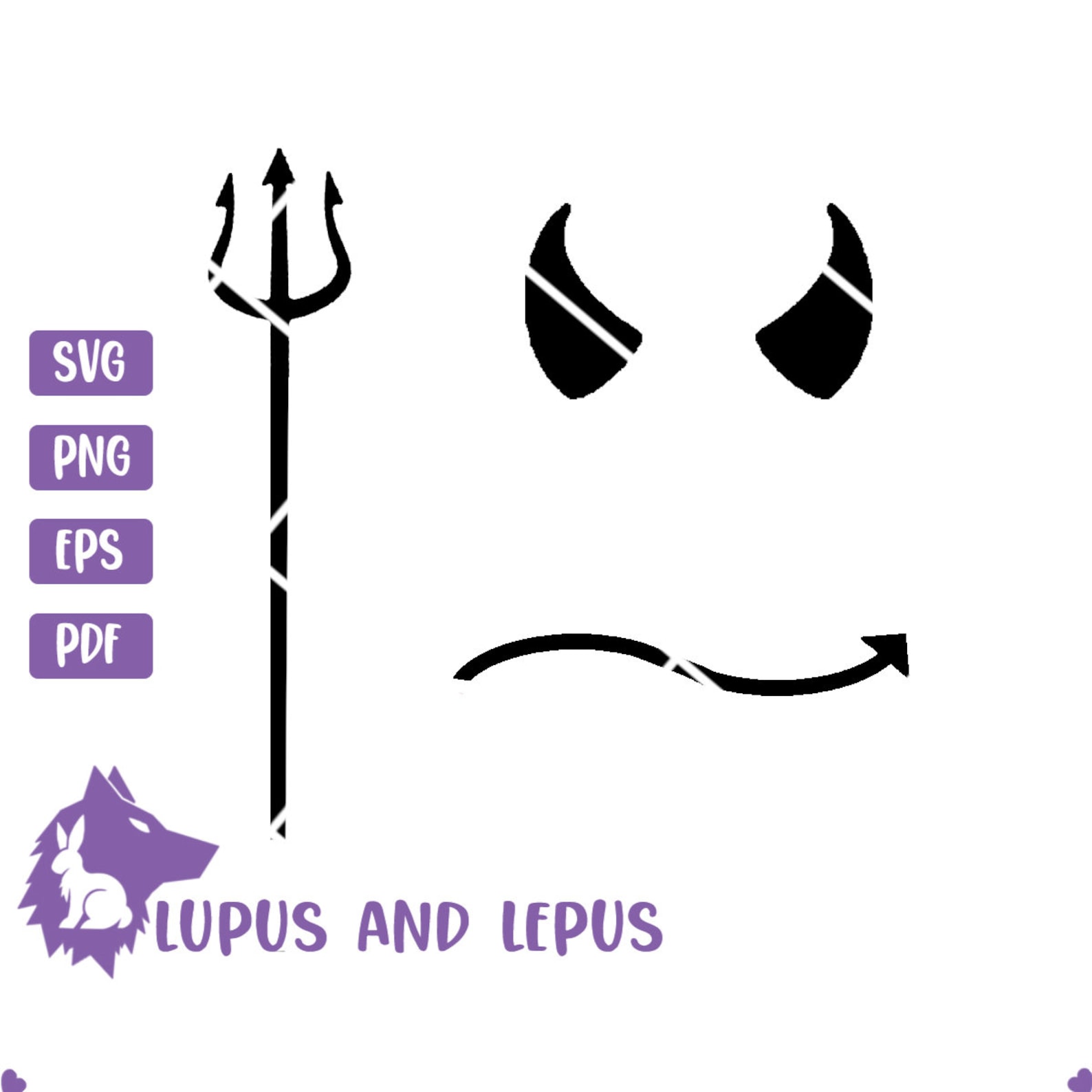 Digital File devil Svg Demon Svg Pitchfork Svg Horns Svg | Etsy