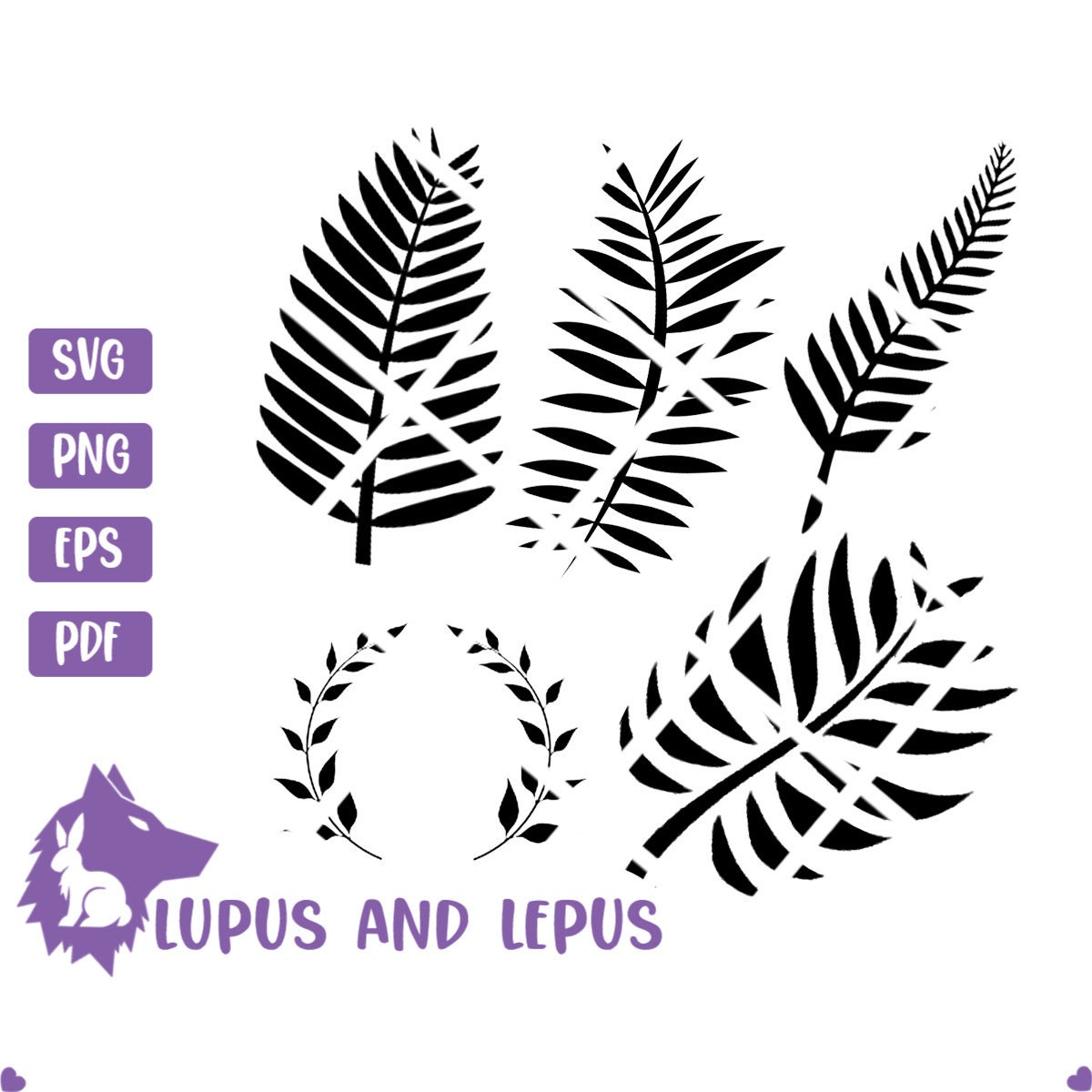 Digital File fern svg ferns svg laurel branch svg palm | Etsy