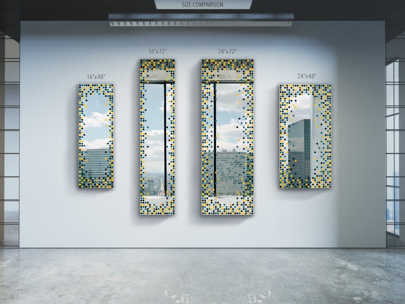 Yellow Squares Mirror Graphic Frameless Mirror Large - Etsy