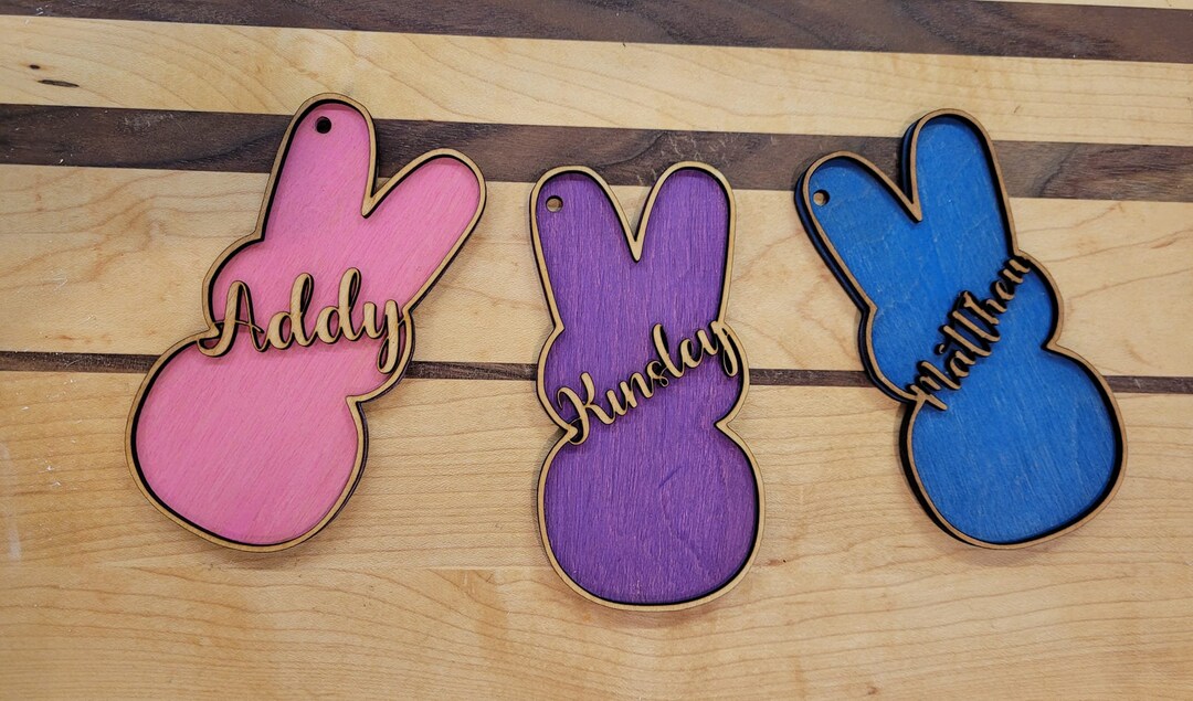 Easter Peep Name Tag Laser Files, Personalized SVG (digital Files) - Etsy