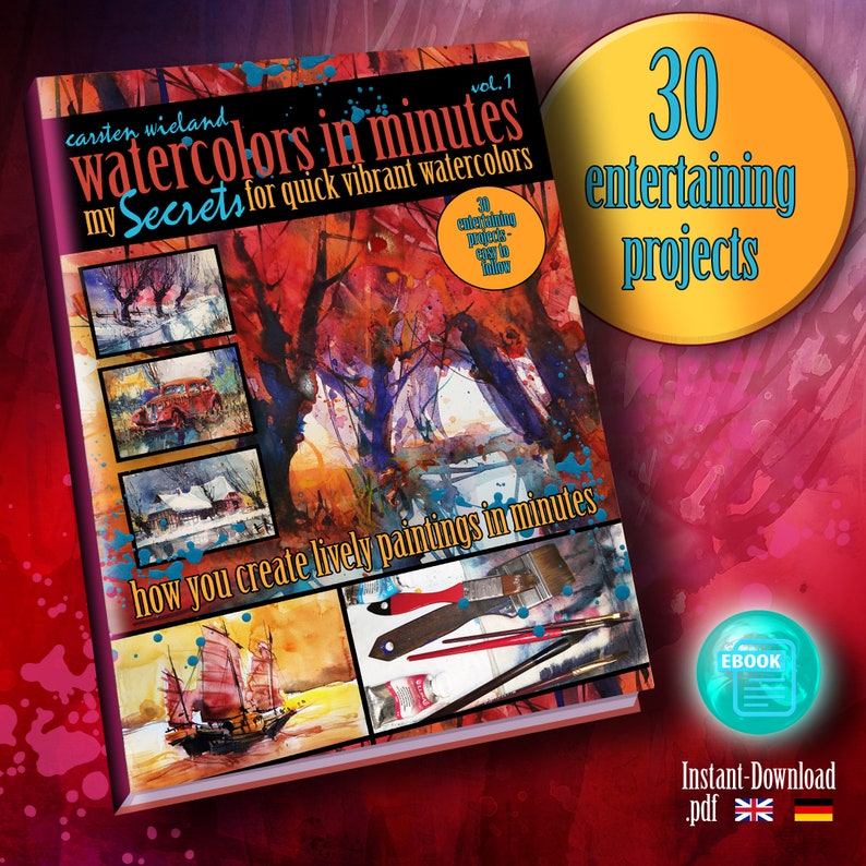Ebook Watercolors in Minutes 30 Projects Step-by-step Instant Download ...