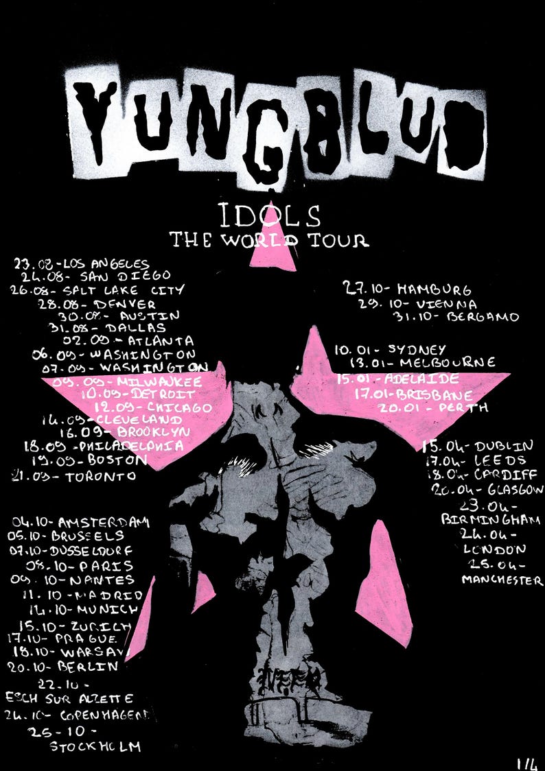 YUNGBLUD IDOLS TOUR Poster - Etsy