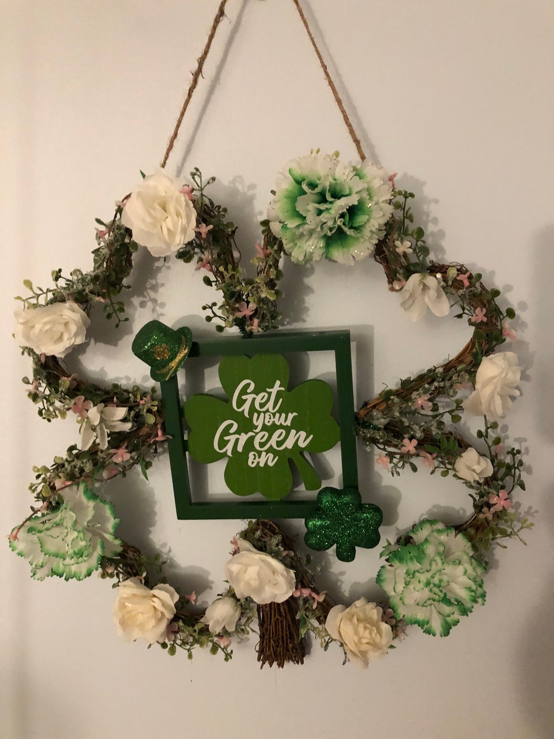 St. Patricks Day, Four Leaf Clover, Grapevine Wreath - Etsy