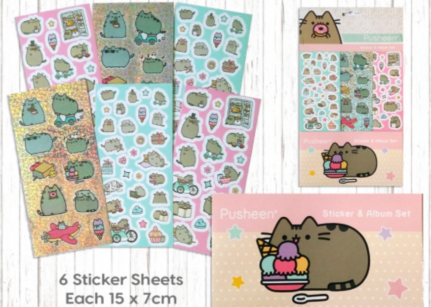 6 Sheet Pusheen Sticker Album Set 6 Sheets of Stickers - Etsy