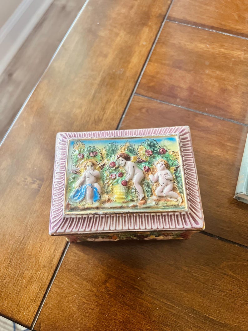 Vintage Capodimonte Italy Porcelain Box - Etsy