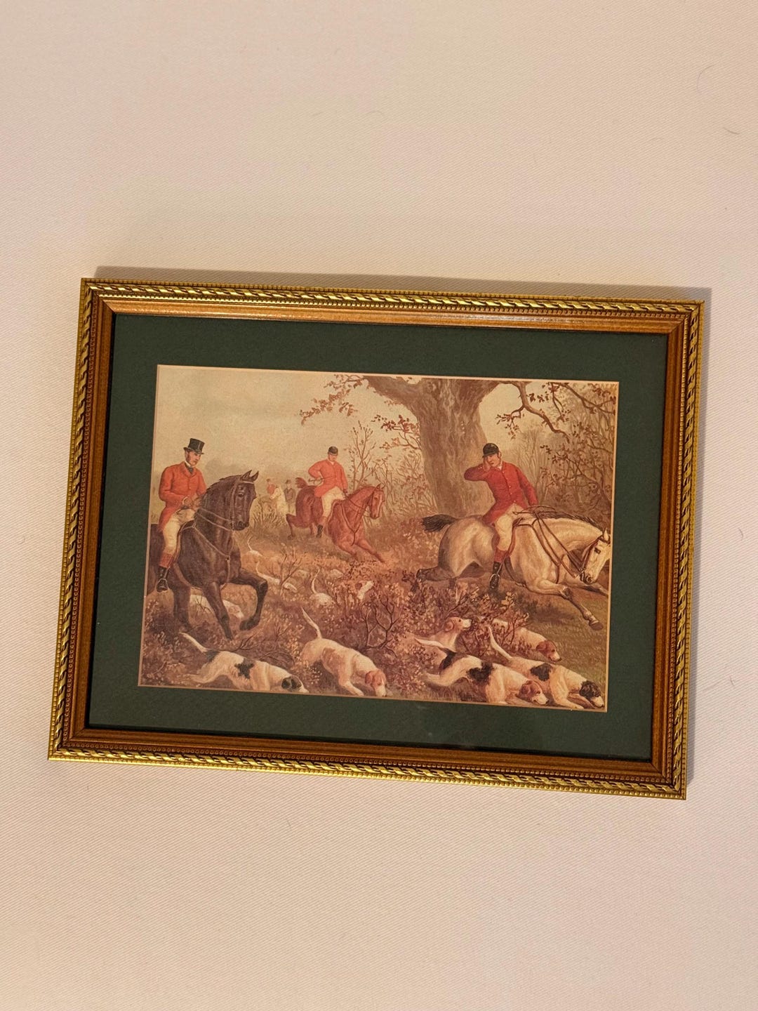 Vintage Framed Hunt Scene Print - Etsy