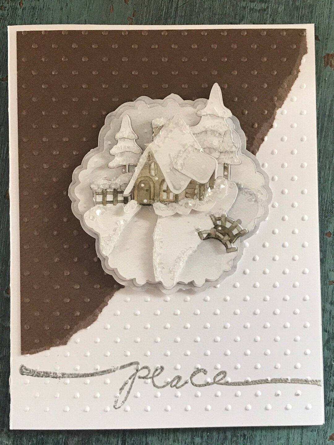 Snowy Peaceful Cabin Greeting Card - Etsy