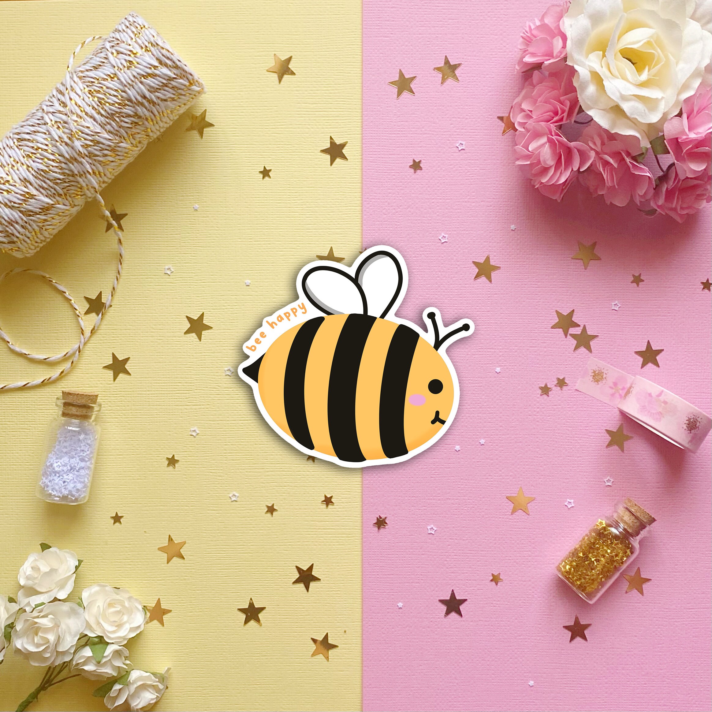 Bee Happy & Buzz off Bee Stickers Cute Sticker Planner - Etsy UK