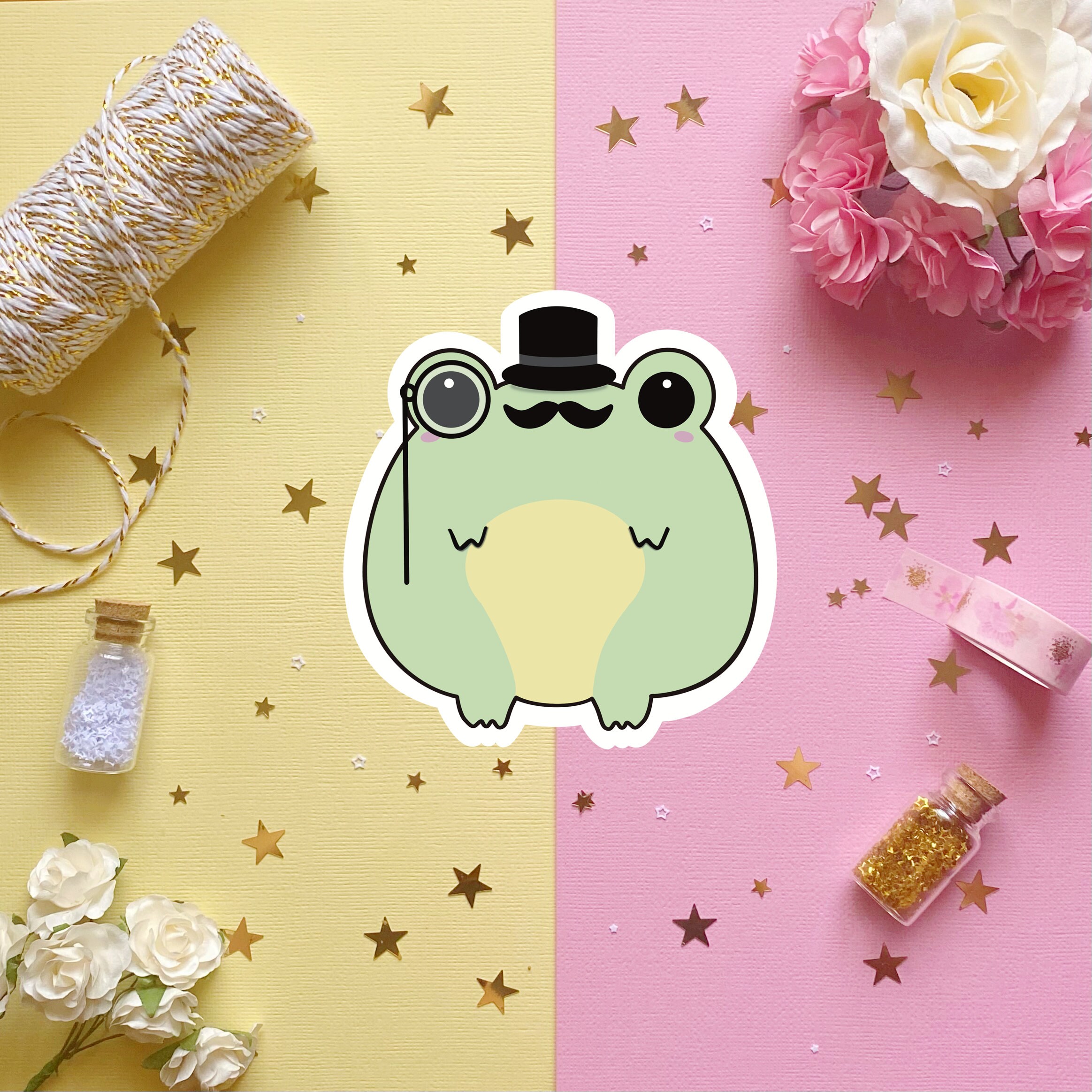 Pog the Frog Cute Sticker Frog Sticker Planner Journal | Etsy