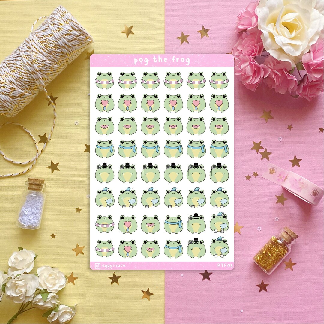 Pog the Frog Sticker Sheet Cute Sticker Sheet Planner - Etsy UK