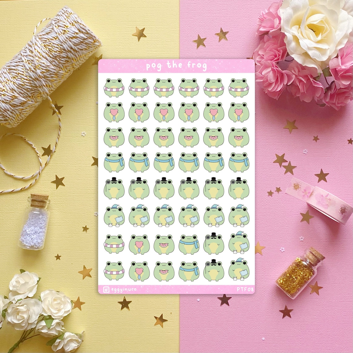 Pog the Frog Sticker Sheet Cute Sticker Sheet Planner - Etsy UK
