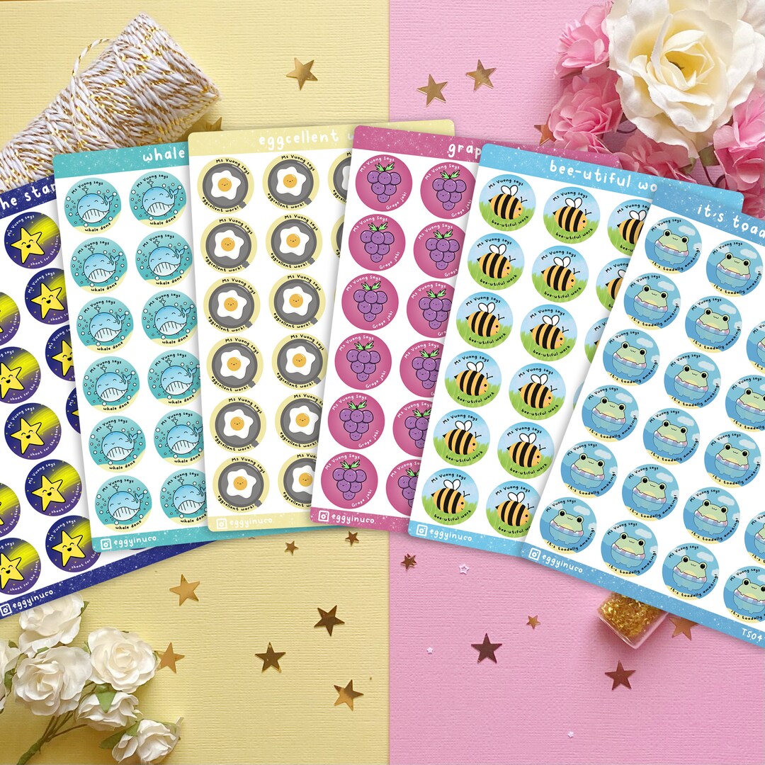 Personalised Teacher Sticker Sheet Set | Cute Sticker Sheet Assortment ...