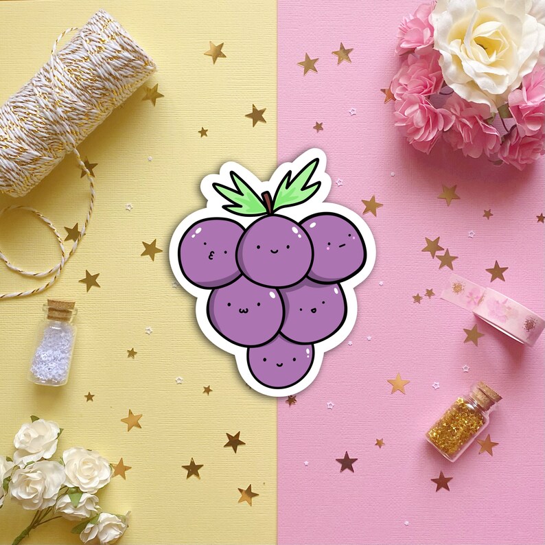 Grape Sticker Cute Sticker Planner Journal Diecut - Etsy Australia