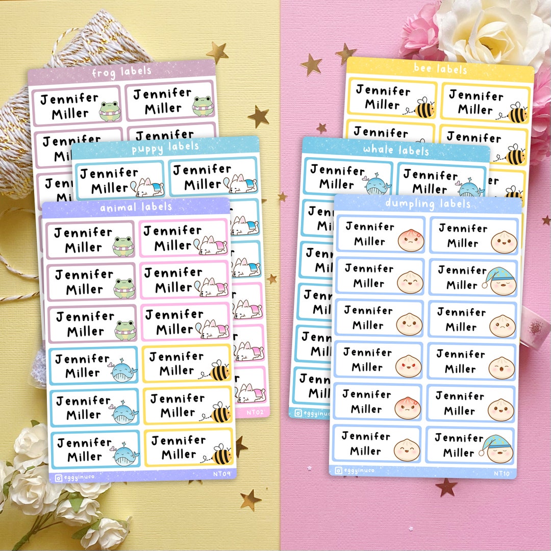Cute Personalised Labels | Waterproof Vinyl Labels | Cute Labels ...