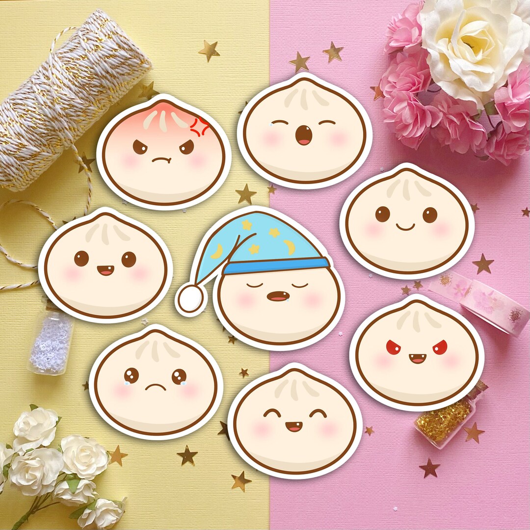Dumpling Mood Stickers | Cute Sticker | Planner | Journal | Diecut ...