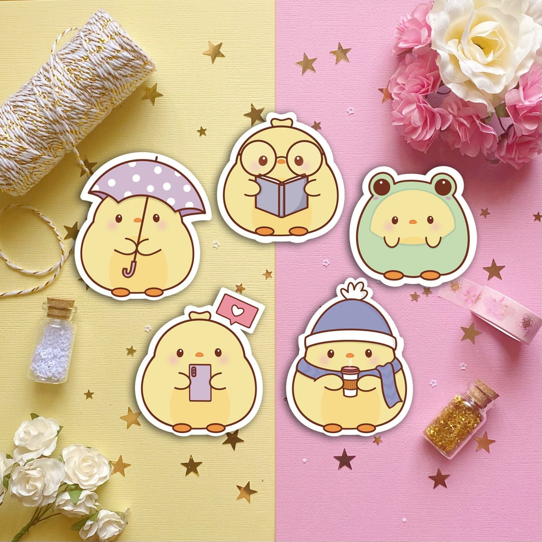 Chichi the Chicken Cute Chicken Sticker Baby Chick Diecut Frog Stickers ...