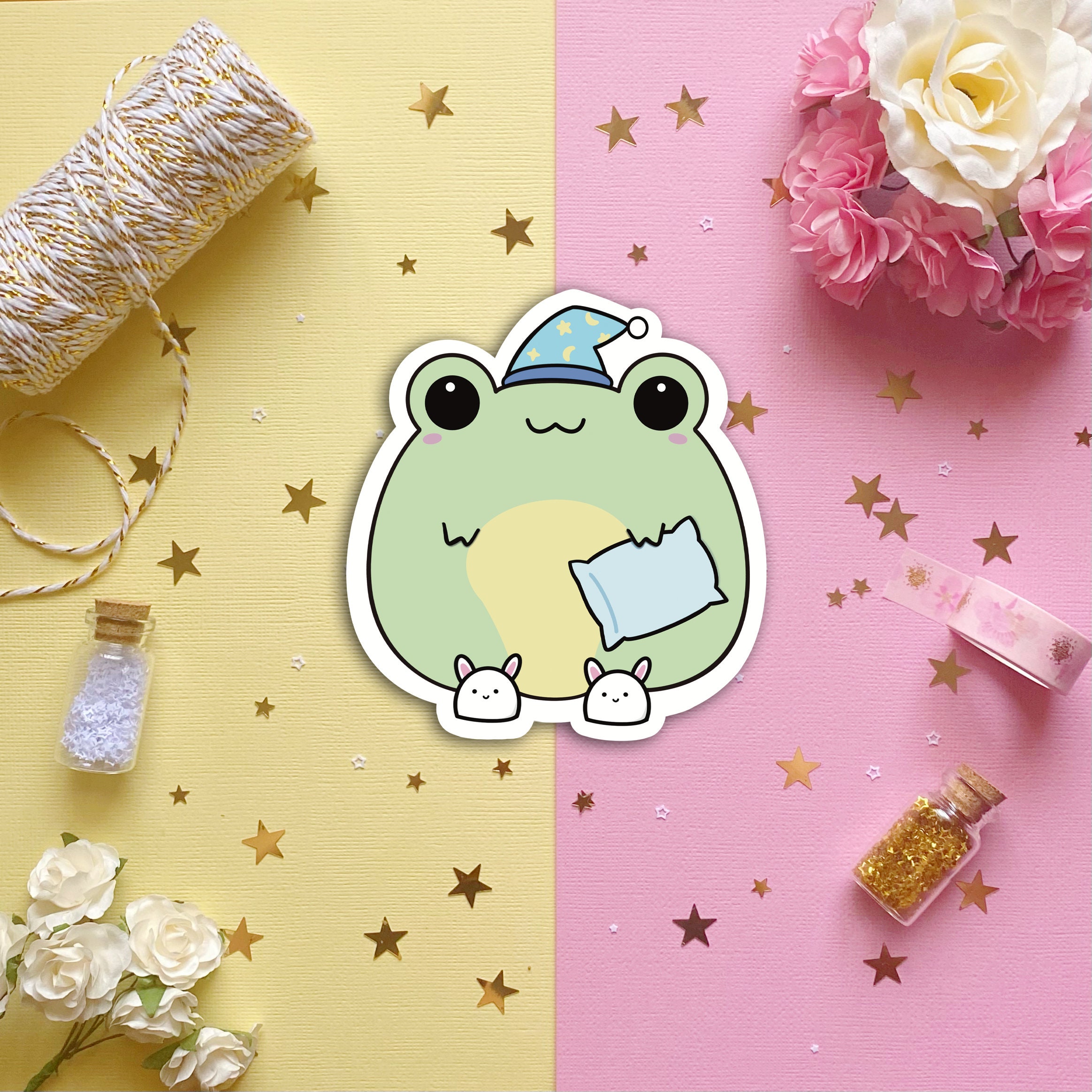 Pog the Frog Cute Sticker Frog Sticker Planner Journal | Etsy