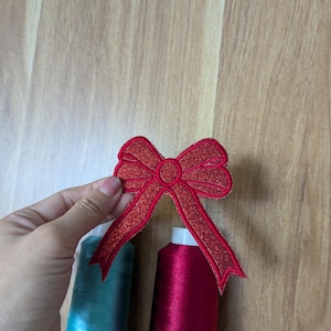 Bow Embroidery Patch, Glitter Iron on Bows, Bow Iron On, Embroidered ...