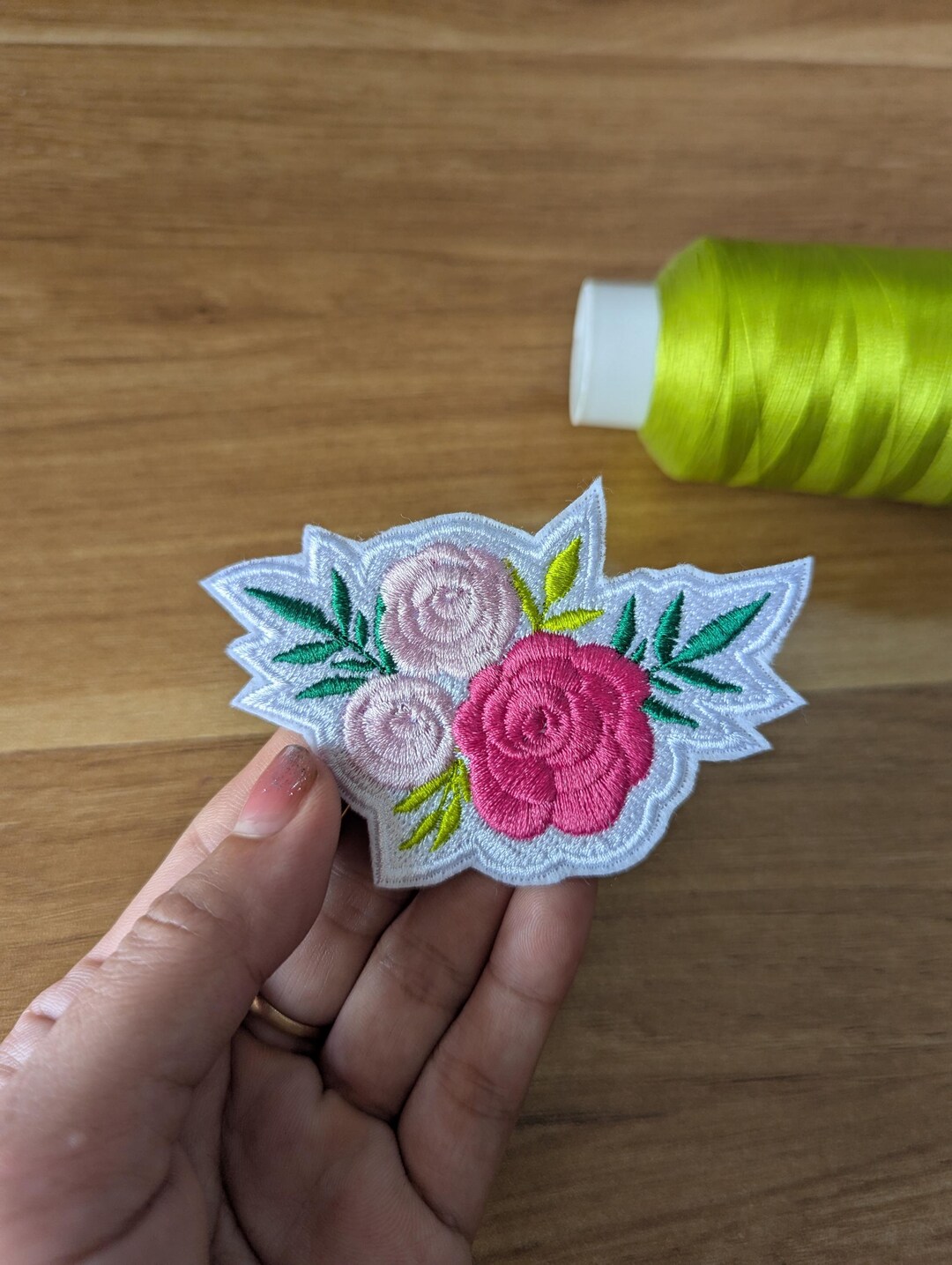 Rose Embroidery Patches,rose Patch,rose Iron on Backing,rose Embroidery ...