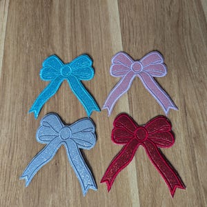 Bow Embroidery Patch, Glitter Iron on Bows, Bow Iron On, Embroidered ...