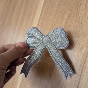 Bow Embroidery Patch, Glitter Iron on Bows, Bow Iron On, Embroidered ...