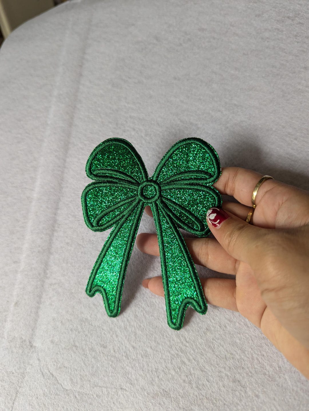 Side Bow Applique, Side Bow Patch,glitter Embroidery Patch,glitter Iron ...