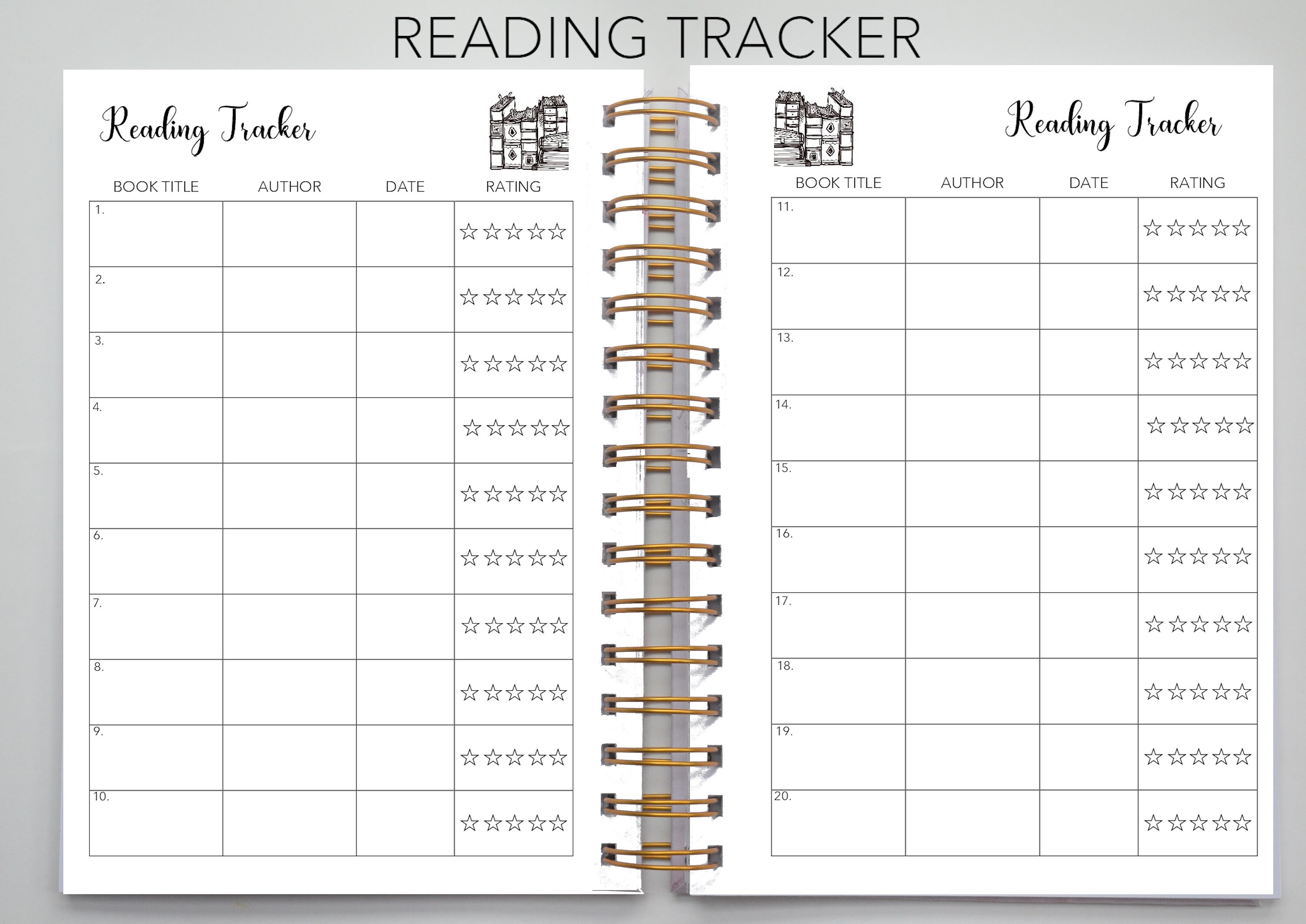 Personalized Reading Journal Reading Tracker Notebook Book - Etsy