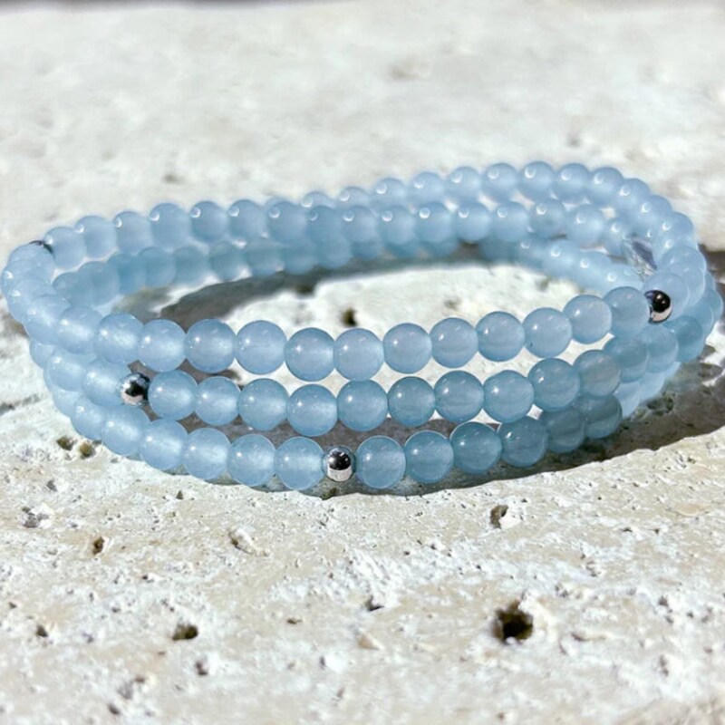 Light Blue Bead Bracelet - Etsy