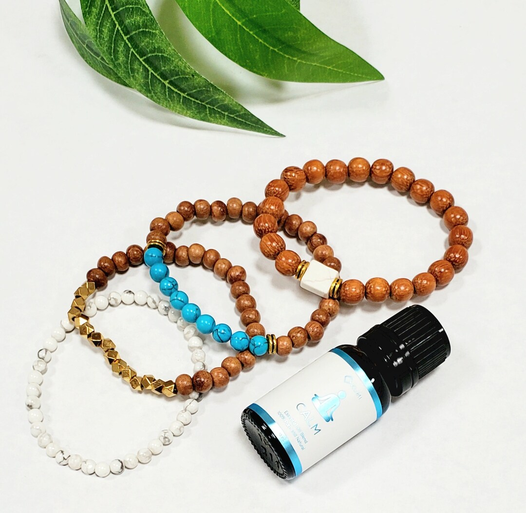 Tranquility Diffuser Bracelet Stack Turquoise and White Howlite ...