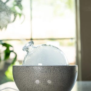 Glass Dome Diffuser - Stone or Natural Wood Essential Oil Diffuser | Black and White ...