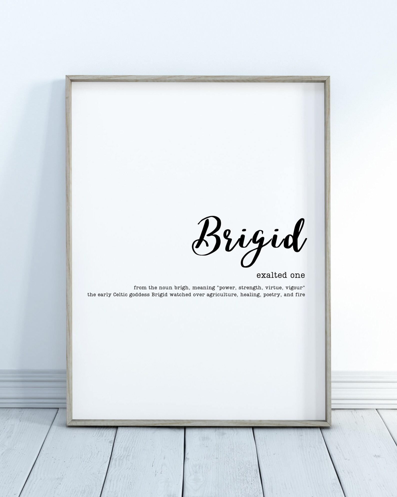 Brigid - Irish Name Meaning Print - Nursery Print - Name Definition - Etsy