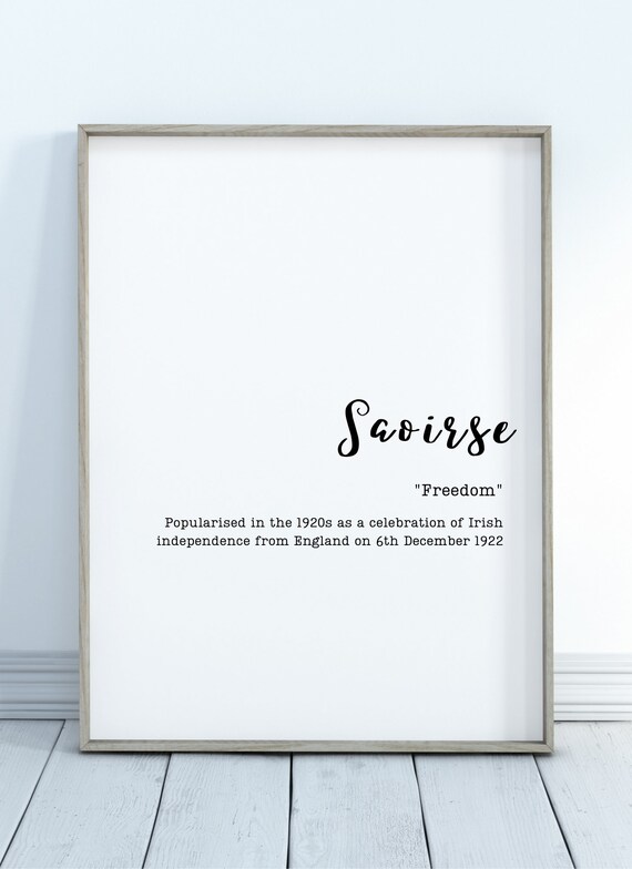 Saoirse Irish name meaning print nursery print new baby | Etsy