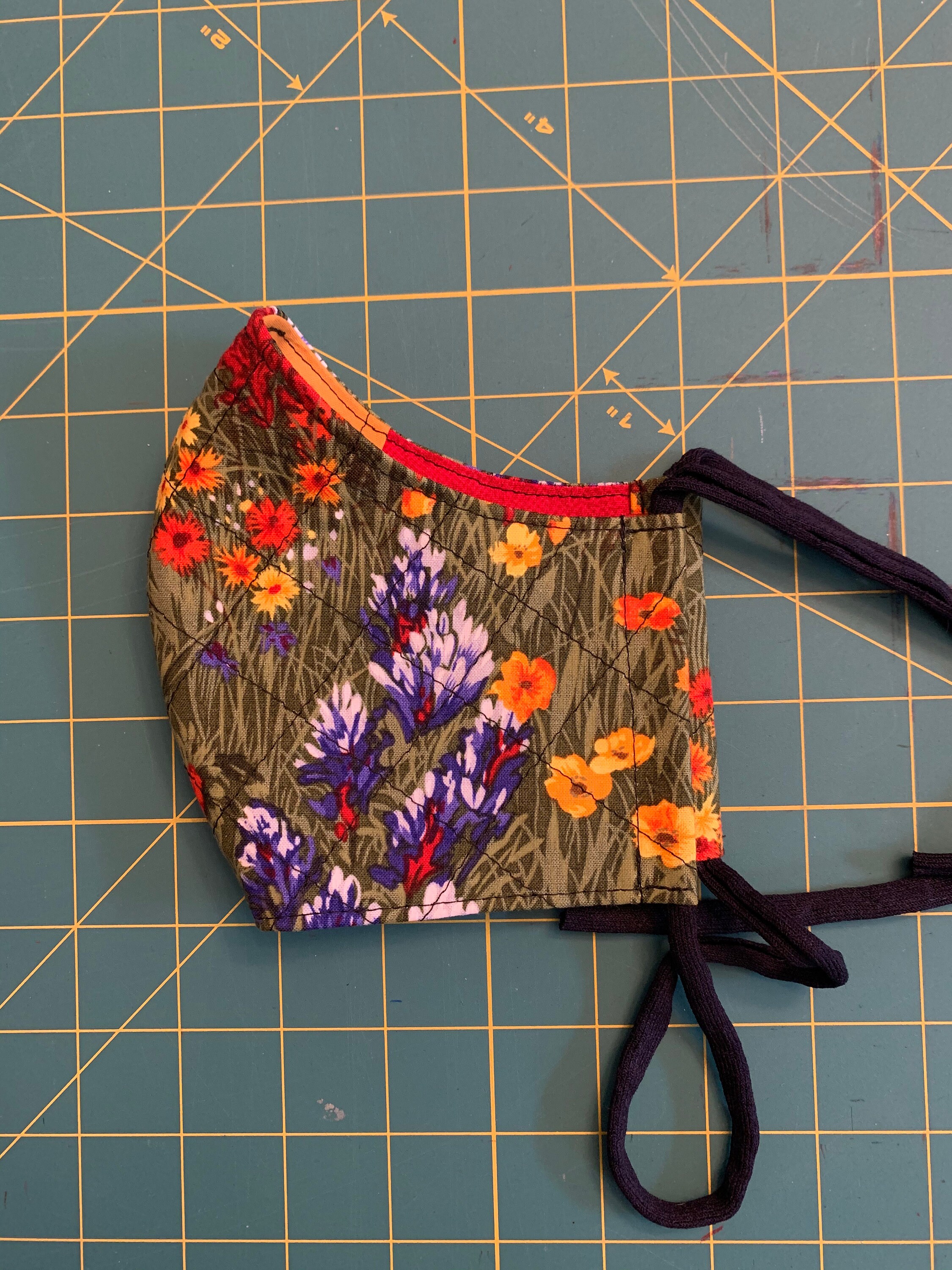 3-ply Quilted Blue Bonnets Mask - Size Medium - Etsy