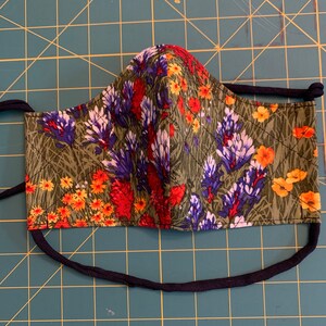 3-ply Quilted Blue Bonnets Mask - Size Medium - Etsy